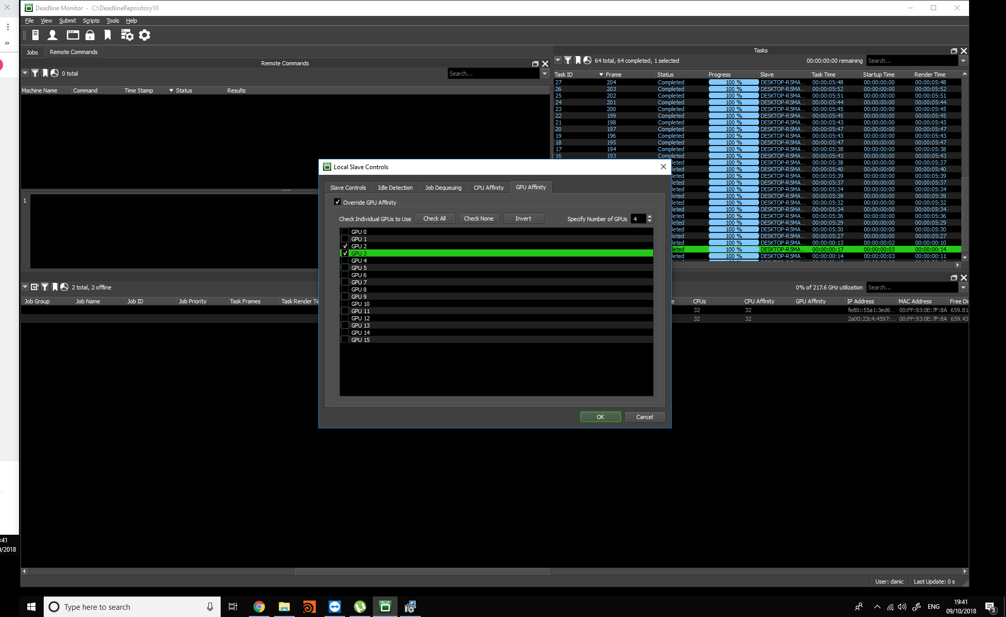 Houdini 16.5 GPU affinity between multiple Slaves - Deadline - AWS Thinkbox Discussion Forums